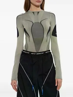 Off-White Graphic Print Long Sleeve Bodysuit