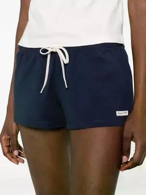 SPORTY & RICH Drawstring Logo-patch Shorts