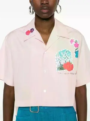 Marni Floral Patch Cropped Shirt