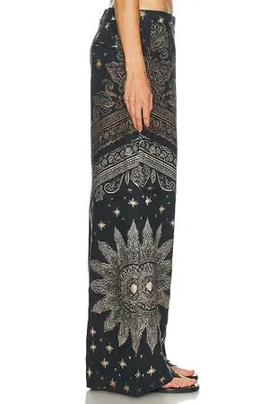 R13 Wide Leg Printed Trousers