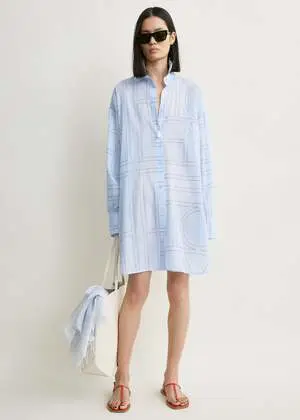 TOTEME Long Printed Shirt - Blue