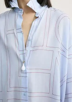 TOTEME Long Printed Shirt - Blue
