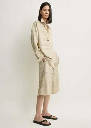 TOTEME Classic Embroidered Organic Silk Shirt