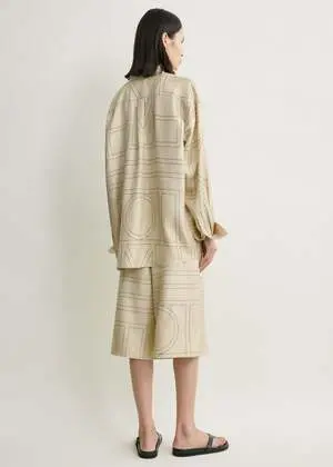 TOTEME Classic Embroidered Organic Silk Shirt