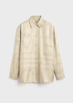 TOTEME Classic Embroidered Organic Silk Shirt