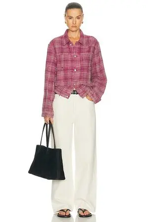 R13 Relaxed Pleated Trucker Jacket