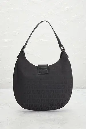Fendi Zucchino Hobo Bag - Black