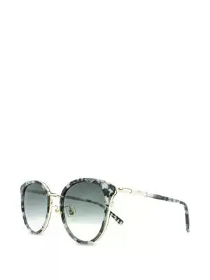 Mcm Marble-effect Round-frame Sunglasses - Grey