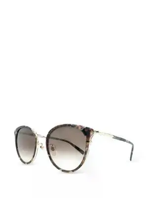 Mcm Round Frame Marbled-effect Sunglasses - Red