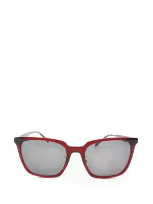 Mcm Square-frame Sunglasses With Logo Plaque - Red