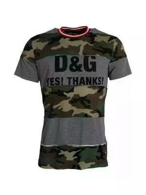 Dolce & Gabbana Camouflage Patchwork Logo T-shirt
