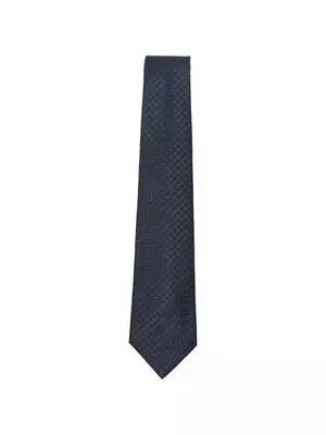 Kiton Geometric Jacquard Tie - Blue