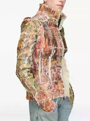 MAISON MARGIELA Fragmented Floral Zip-up Cardigan