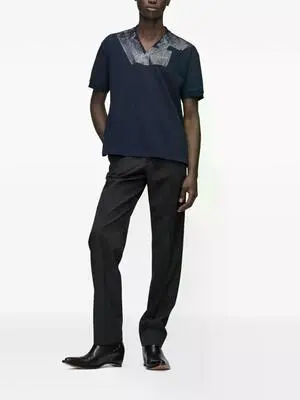 MAISON MARGIELA Tape-detail V-neck Polo Shirt