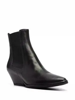 DEL CARLO Mid-block Heel Leather Boots