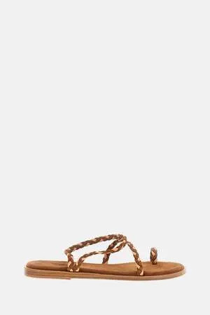 ANCIENT GREEK SANDALS Braided Suede Sandals - Brown
