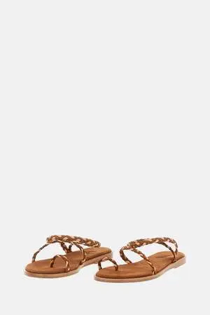 ANCIENT GREEK SANDALS Braided Suede Sandals - Marrone