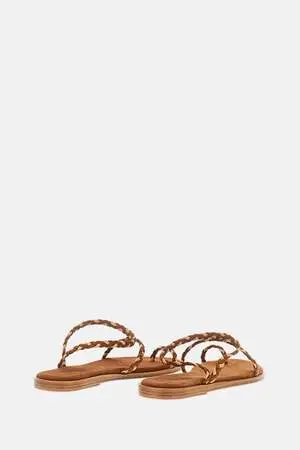 ANCIENT GREEK SANDALS Braided Suede Sandals - Marrone