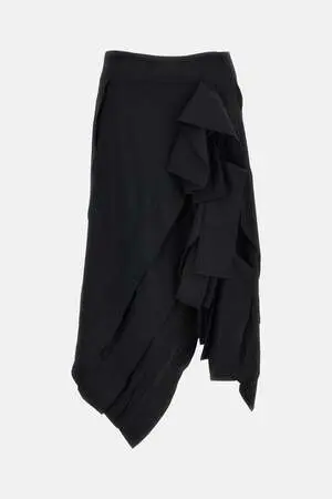 Bottega Veneta Fresco Wool Midi Skirt
