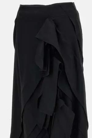 Bottega Veneta Fresco Wool Midi Skirt - Black