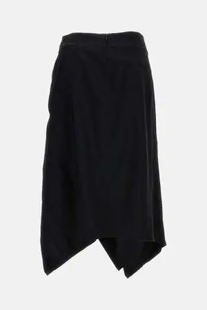 Bottega Veneta Fresco Wool Midi Skirt - Black