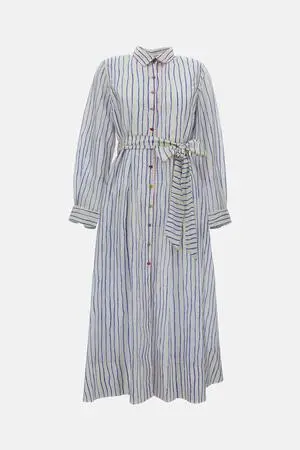 Pero Striped Long Sleeve Shirt Dress