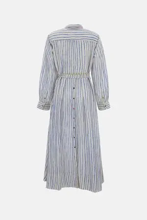 Pero Striped Long Sleeve Shirt Dress