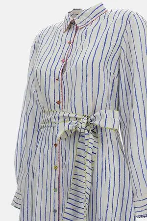 Pero Striped Long Sleeve Shirt Dress