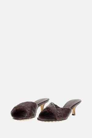 Bottega Veneta Mule Blink Braided Kitten Heel - Red