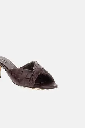 Bottega Veneta Mule Blink Braided Kitten Heel - Rosso