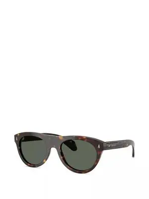 Moncler Tortoiseshell-effect Round Frame Sunglasses - Brown