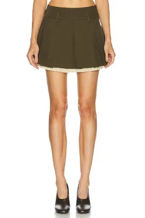 R13 Pleated Mini Skirt