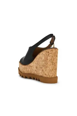 Stella McCartney Sneakelyse 120 Slingback Wedge Sandal - Black
