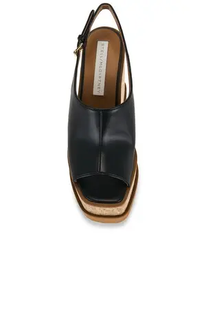 Stella McCartney Sneakelyse 120 Slingback Wedge Sandal - Black