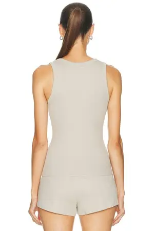 SKIMS Cotton Rib High Scoop Tank Top - Stone