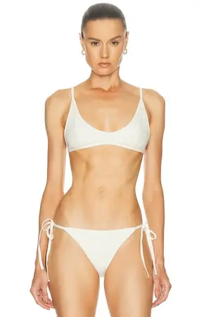 TOTEME Scoop Neck Bikini Top - Ecru