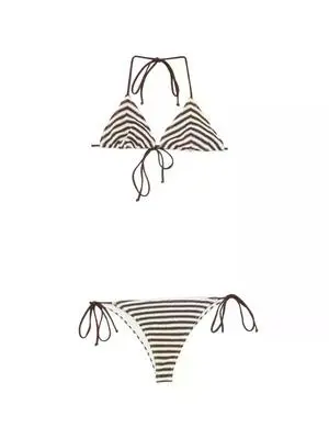 MC2 SAINT BARTH Maleah Striped Bikini - Brown