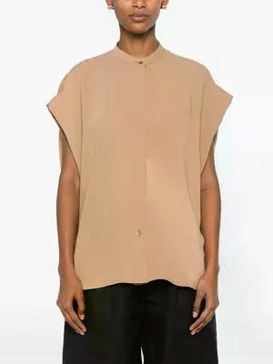 Herno Band-collar Cap-sleeve Blouse