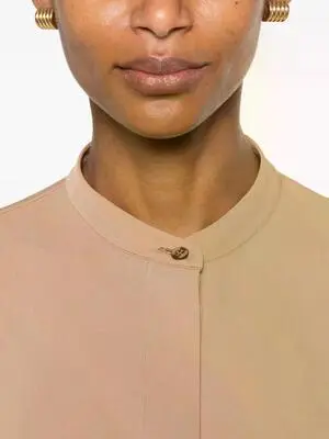 Herno Band-collar Cap-sleeve Blouse