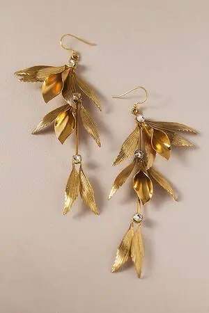 TWIGS & HONEY Grecian High-drama Dangle Earrings - Gold