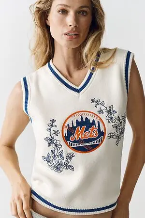 Mitchell & Ness Mitchell & Ness MLB Embroidered Sweater Vest Mets