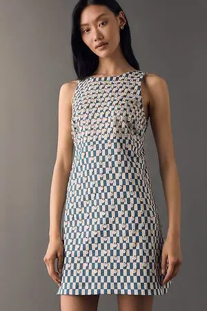 Maeve Cotton Blend Sequin Embellished Shift Dress