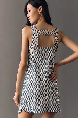 Maeve Cotton Blend Sequin Embellished Shift Dress