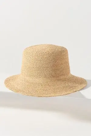 WYETH Crochet Raffia Bucket Hat - Yellow