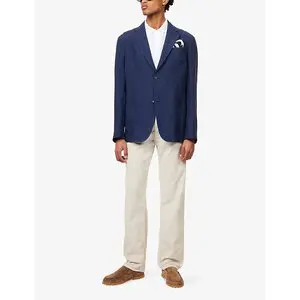 Emporio Armani Single-breasted Two-button Linen Blazer