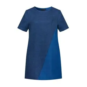 HELEN MCALINDEN Indigo Linen Blend Shift Dress