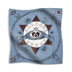 SELIN KUCUKSOZ Inner Vision Silk Scarf Moonlight - Blue/gray