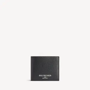 Balenciaga Credit Square Folded Coin Wallet - Black