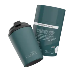 Fressko Camino 12oz / 340ml Reusable Coffee Cup, Ceramic Emerald - Green