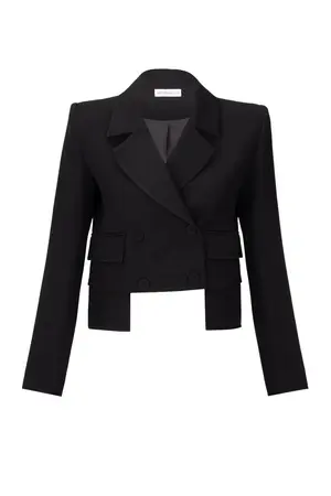 MA MULIER Hira Cropped Double-breasted Jacket